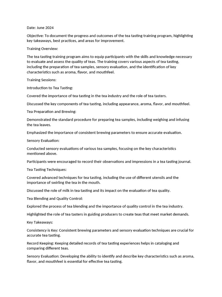 tea tasting report | PDF | Auction | Tea