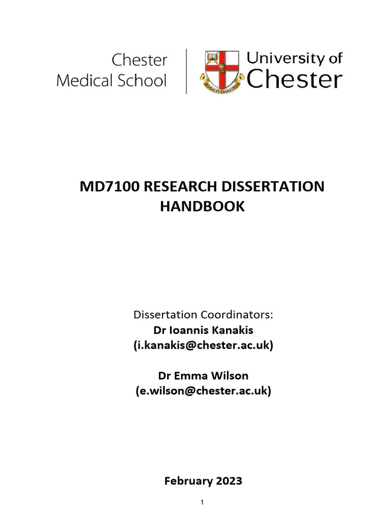 MSC Dissertation Handbook FEB2023 | PDF | Thesis | Academic Publishing
