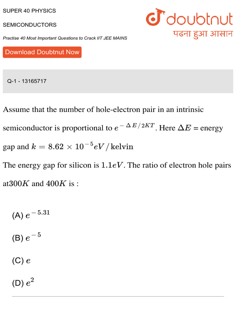 Top 40 Semiconductor Questions for IIT JEE | PDF | Transistor | P–N Junction