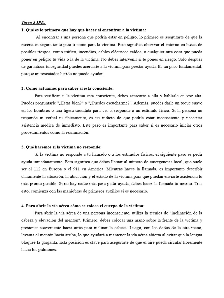 Tarea 3 Ipe | PDF | Reanimación cardiopulmonar | Medicina CLINICA