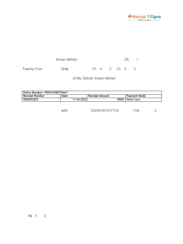 Health Insurance Premium Certificate 2023 | PDF