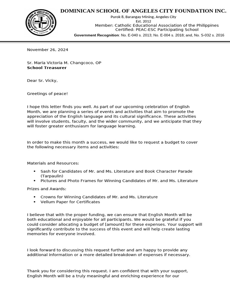 DSACFI-A.Y-letter For English Month | PDF