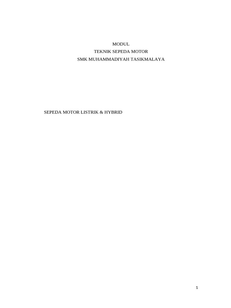 Modul 4 Sepeda Motor Listrik Dan Hybrid | PDF
