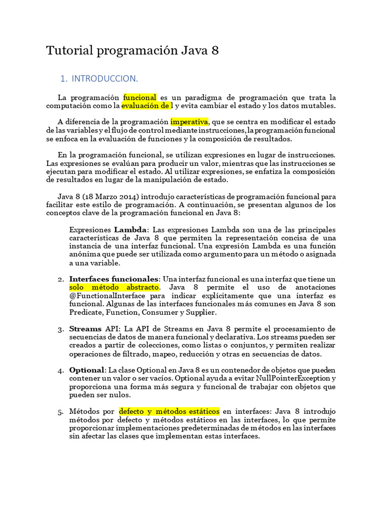 Programación Funcional en Java 8 | PDF | Función anónima | Programacion Funcional