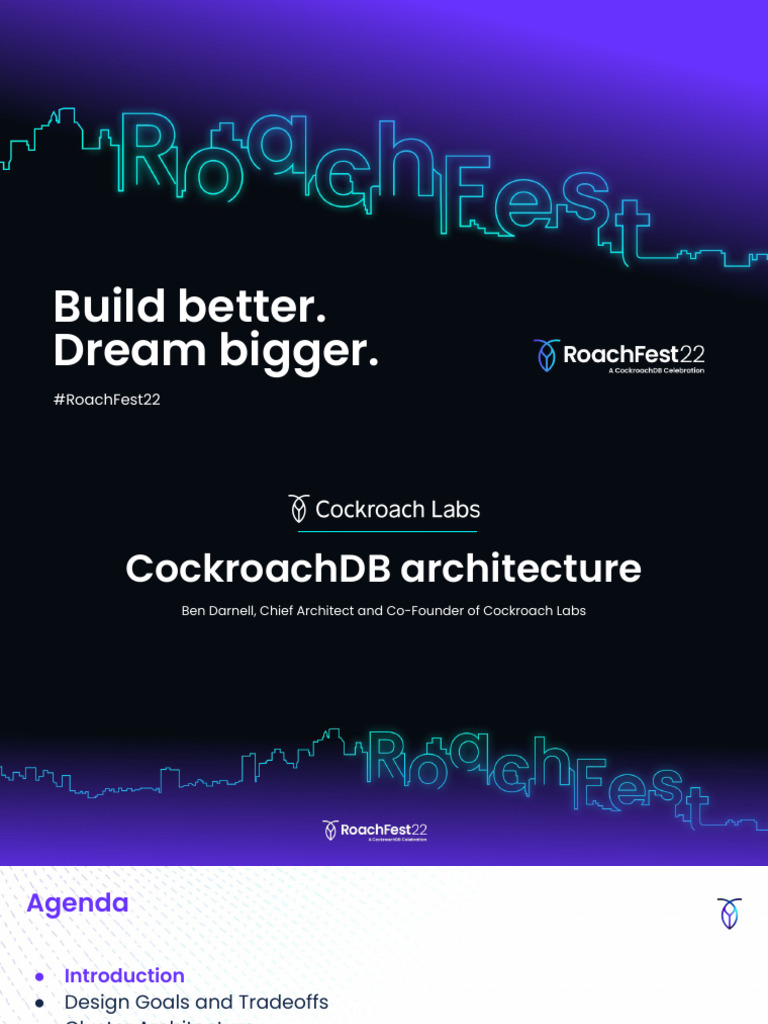 Cockroach Labs, Ben Darnell, CockroachDB Architecture Presentation, RoachFest 2022 | PDF ...