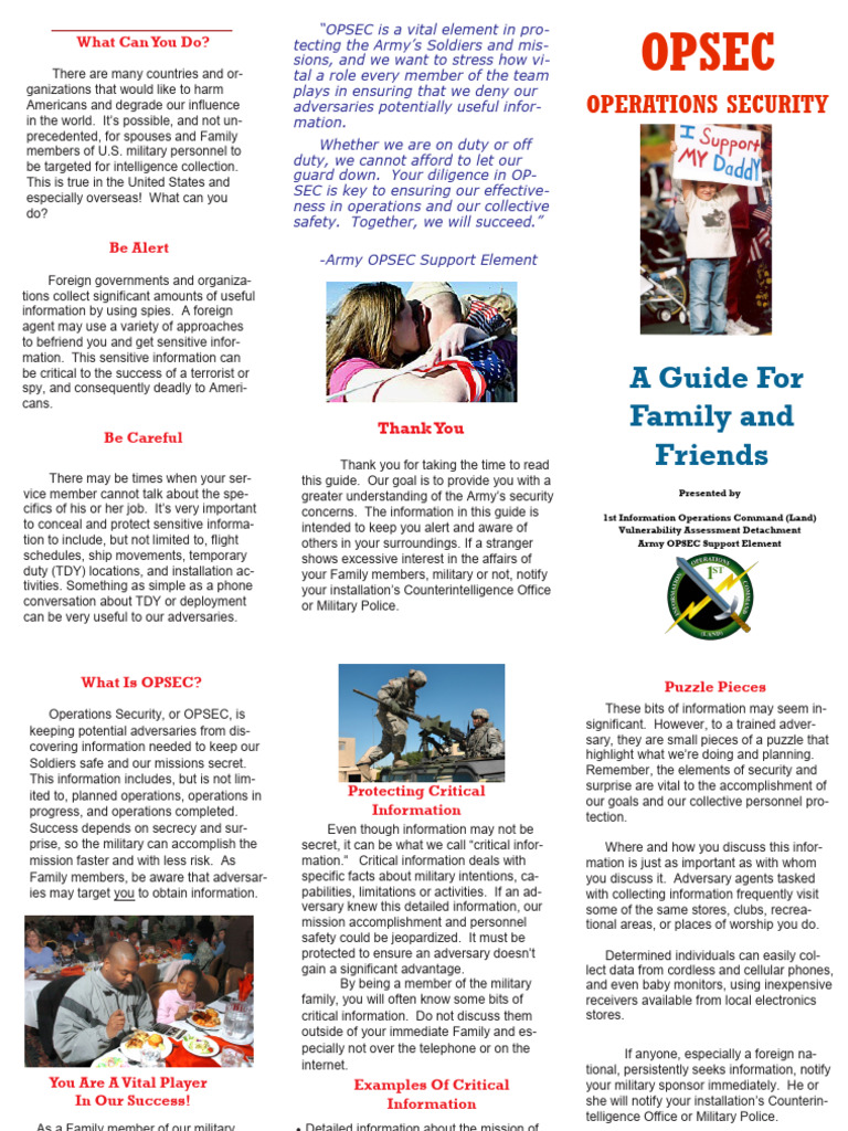 OpSec Guide for Families and Friends | PDF | National Security | Securities