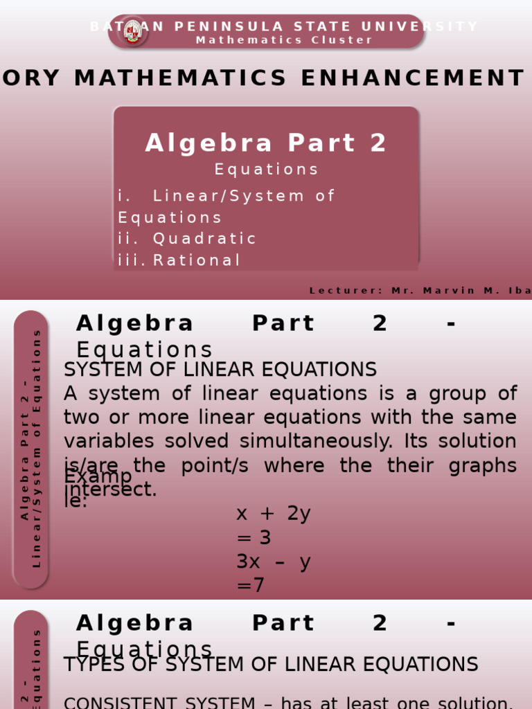 ARF ARF 2 | PDF | Equations | System Of Linear Equations