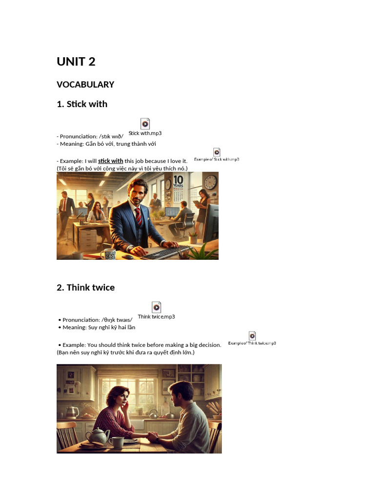 Unit 2 Vocabulary | PDF