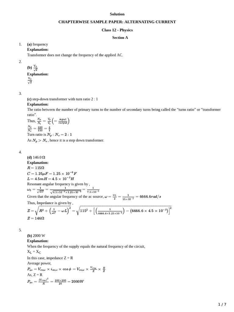 Solution Ch 7 | PDF | Inductor | Capacitor