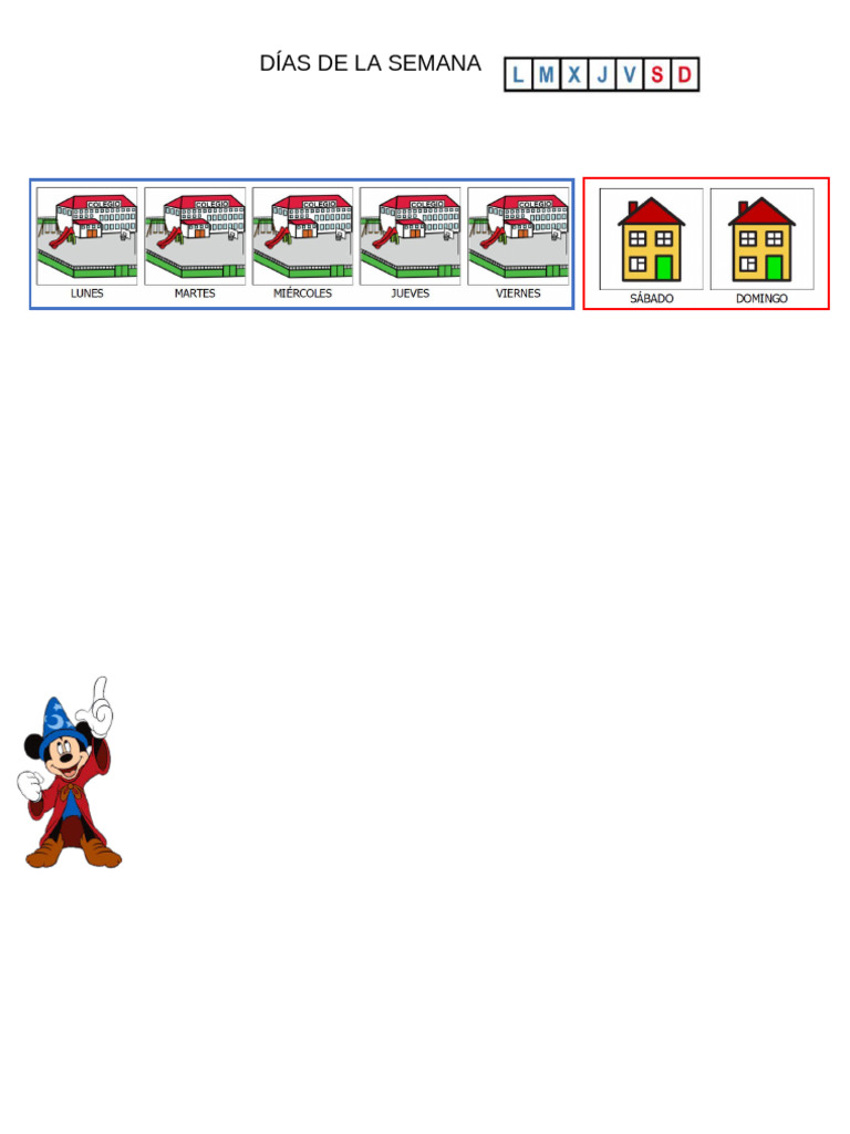 DÍAS DE LA SEMANA CANCIÓN MICKEY | PDF