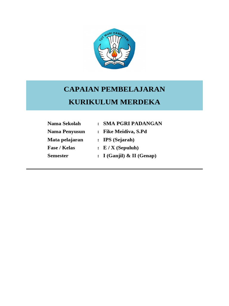 CP Atp Sejarah KLS X Fase e | PDF