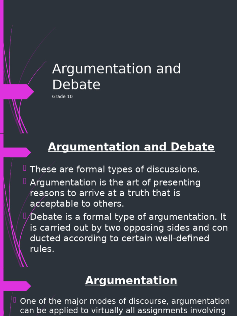 Grade 10 - Argumentation and Debate | PDF | Argument | Critical Thinking