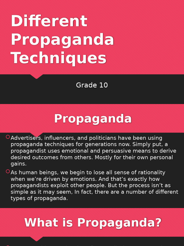 Understanding Propaganda Techniques | PDF | Propaganda | Attitude ...