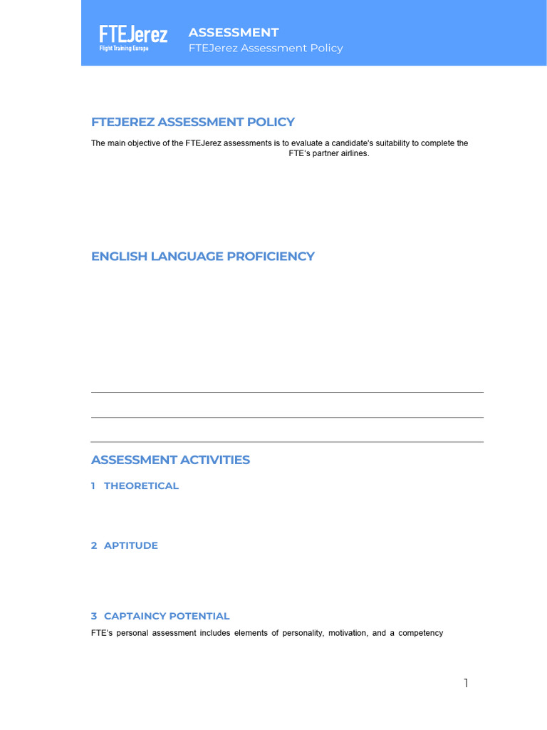 FTEJerez Assessment Policy Overview | PDF | Test Of English As A ...