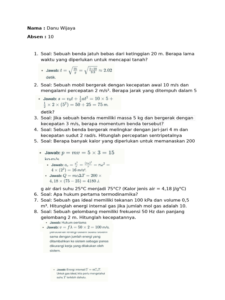 Soal Fisika Kelas 12 | PDF