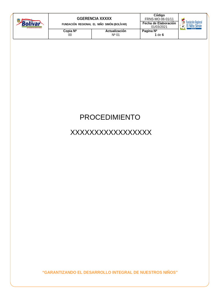 FORMATO_GENERICO_MANUAL_DE_PROCEDIMIENTOS_GERENCIAS | PDF