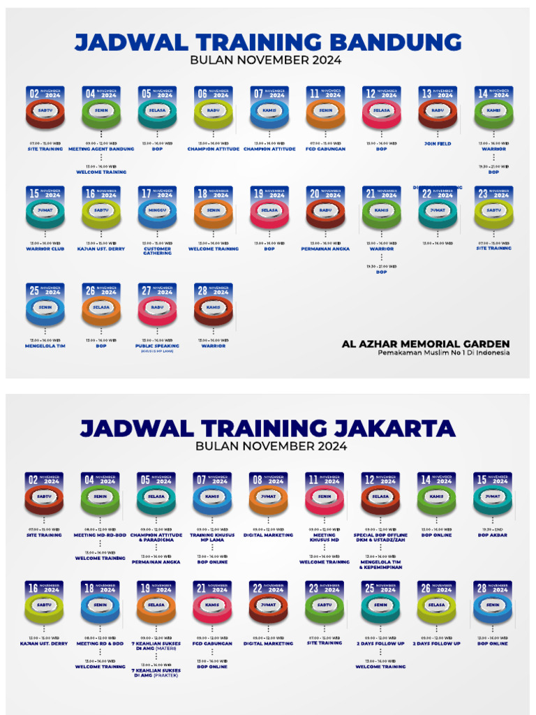 Jadwal Training Bandung & Jakarta-1 | PDF