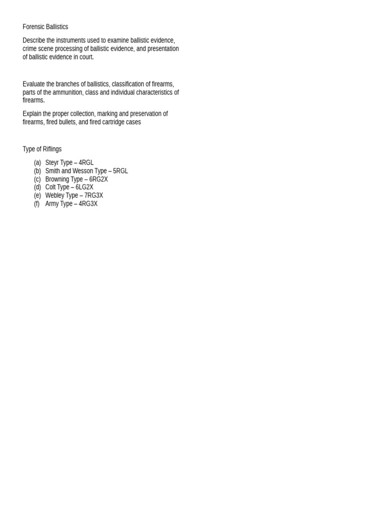 Forensic Ballistics Evidence Analysis | PDF