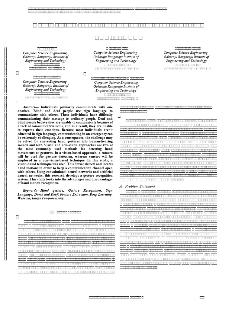 Hand Gesture Recognition and Voice Text Conversion Using | PDF | Deep Learning | Artificial ...