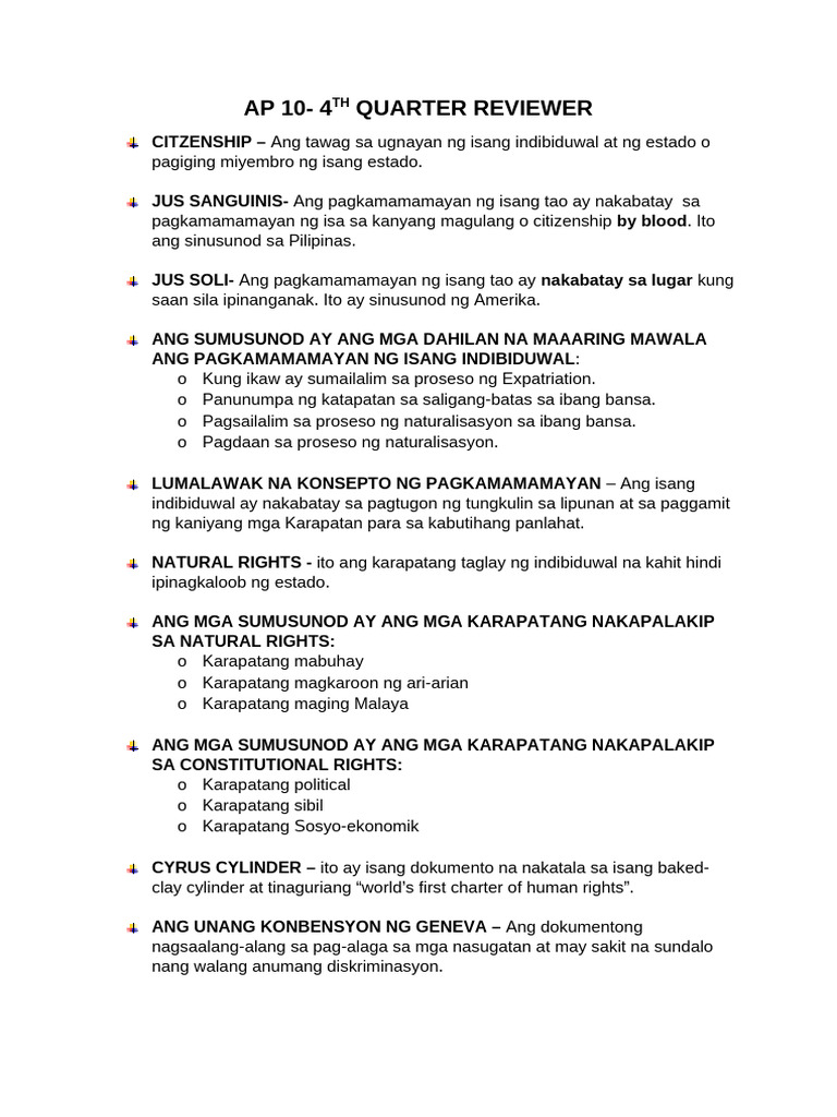 Ap 10 Reviewer F | PDF