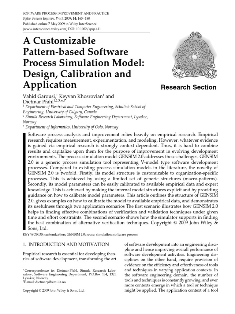 A Customizable Pattern-Based Software Process Simulation Model - Design, Calibration and ...