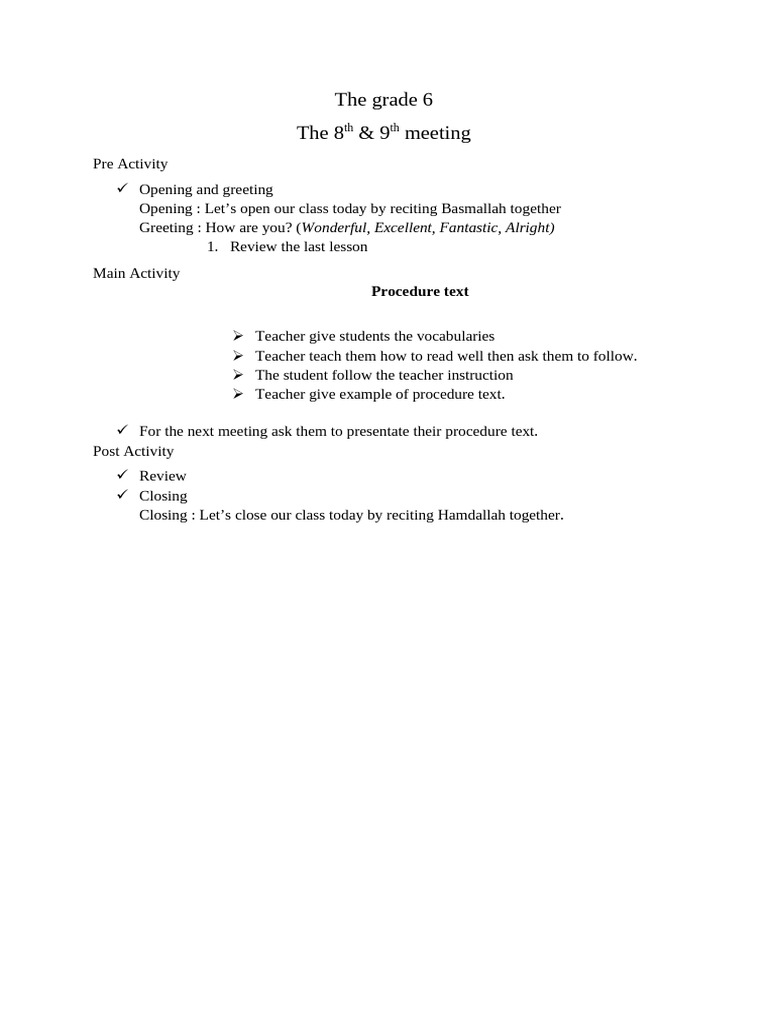 Chapter 8 Procedure Text Pdf
