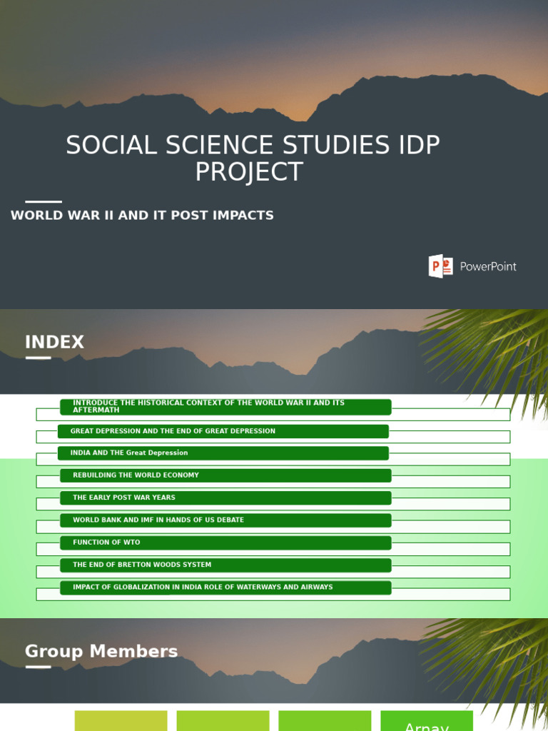 SST IDP Project Final | PDF | Bretton Woods System | Great Depression