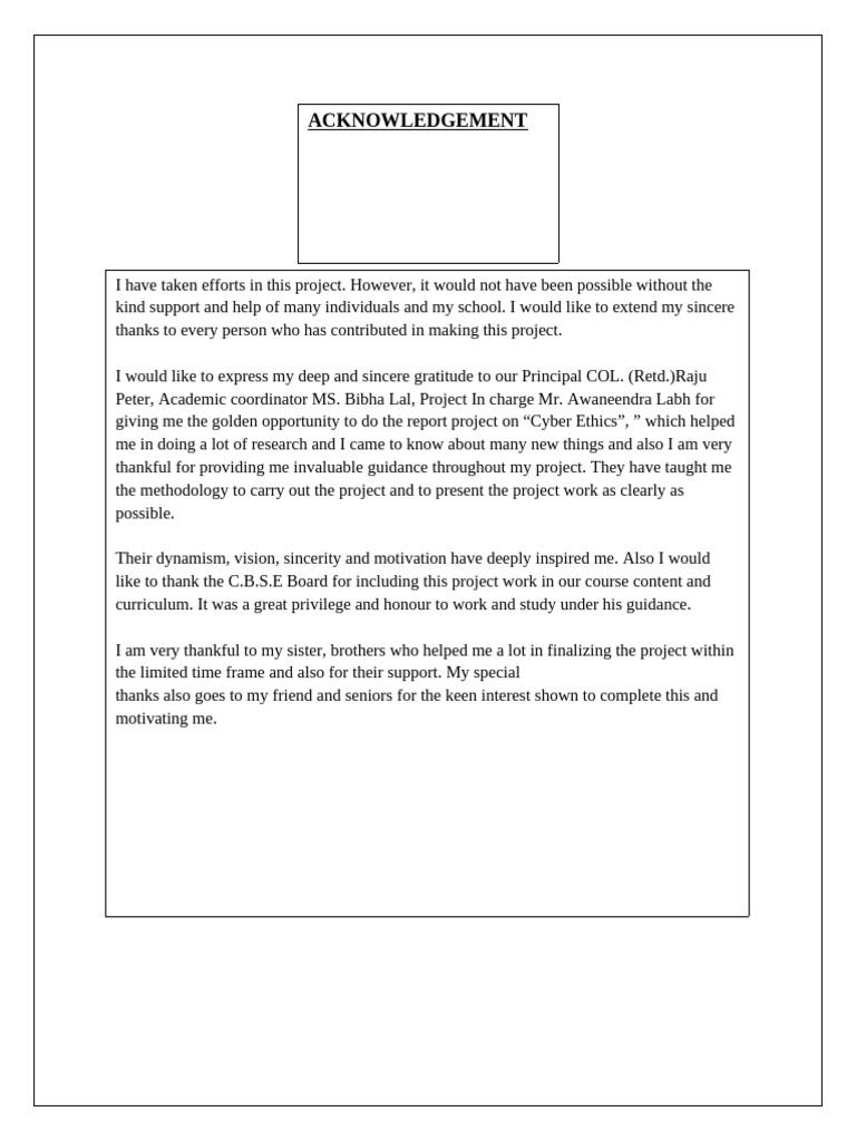 Acknowledgement | PDF