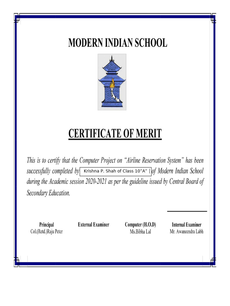 Certificate of Merit | PDF