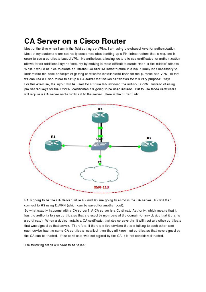 CA With Cisco | PDF | Key (Cryptography) | Virtual Private Network