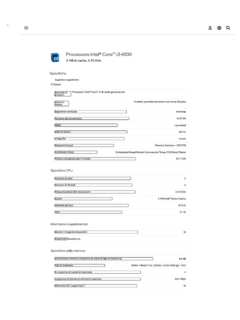 Processore I3-6100 | PDF