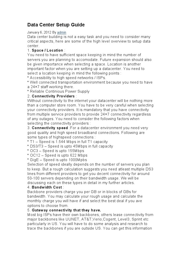 Data Center Setup Guide | PDF | Data Center | Computer Network
