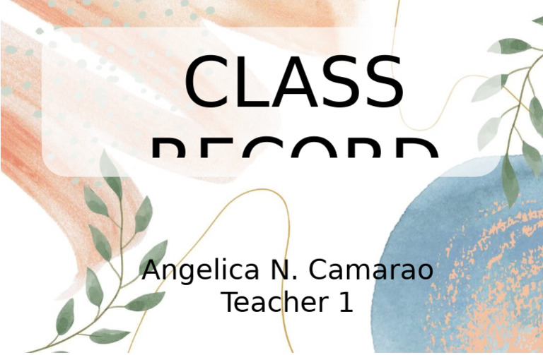 Class Record Cover.pdf | PDF