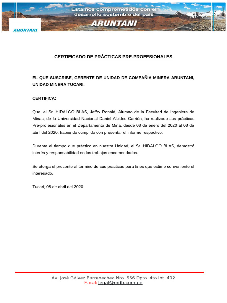 Constancia de Practicas | PDF