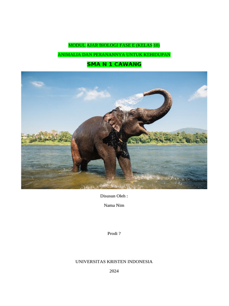 Modul Ajar Biologi Kelas 10: Animalia | PDF