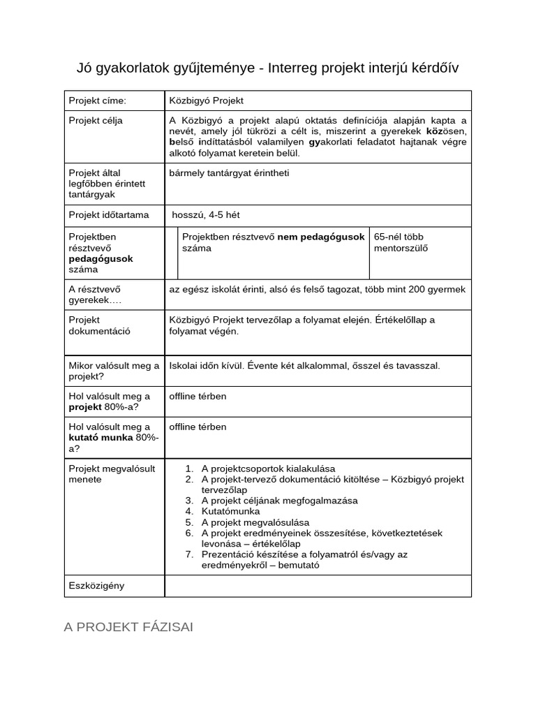 Közbigyó Projekt - Jav | PDF