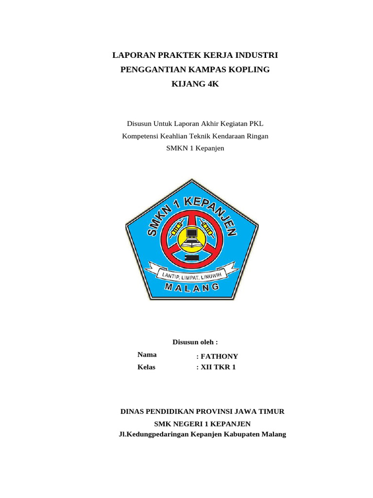 Contoh Laporan Akhir PKL TSM 2024 | PDF