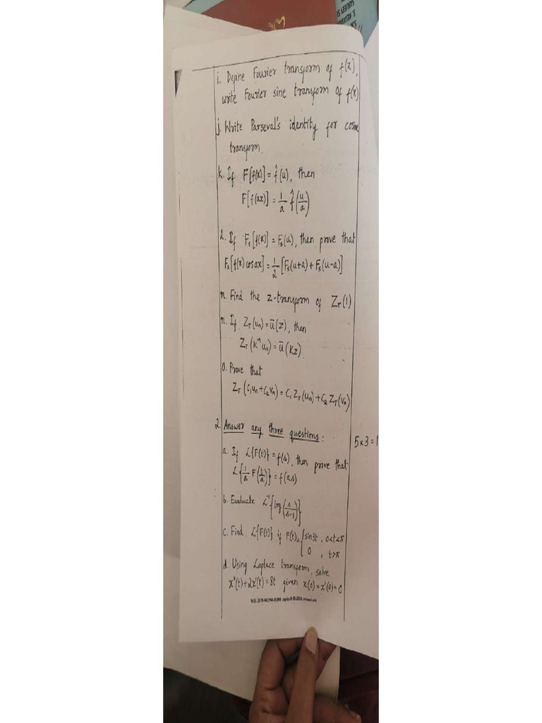 5 TH Semester Maths QP | PDF