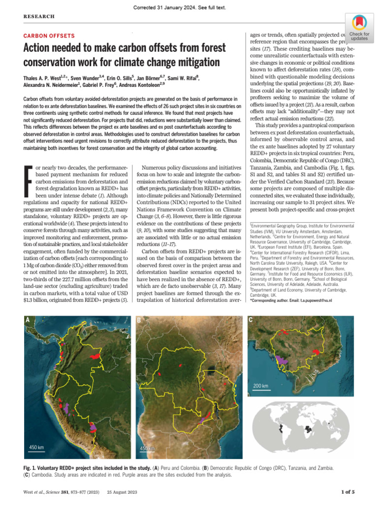 Action Needed To Make Carbon Offsets From Forest Conservation Work For ...