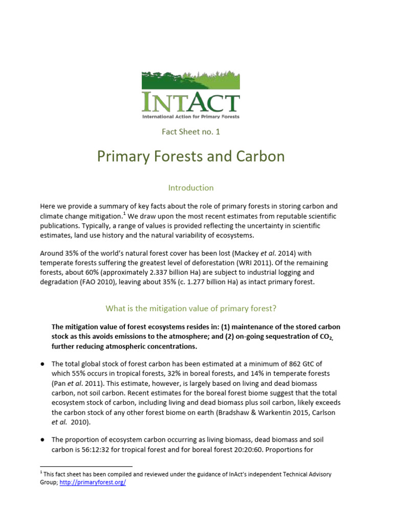 Primary forests and carbon | PDF | Carbon Sequestration | Forests