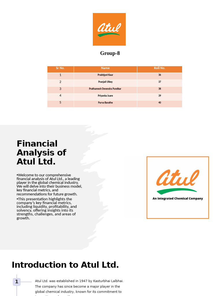Financial Analysis of Atul Ltd[1] | PDF | Market Liquidity | Investing