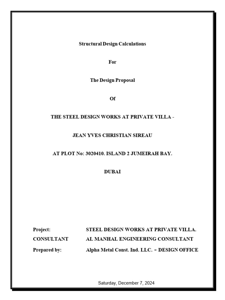 Structural - Design - Calculations - Report - PRIVATE VILLA 2024-12-07 ...