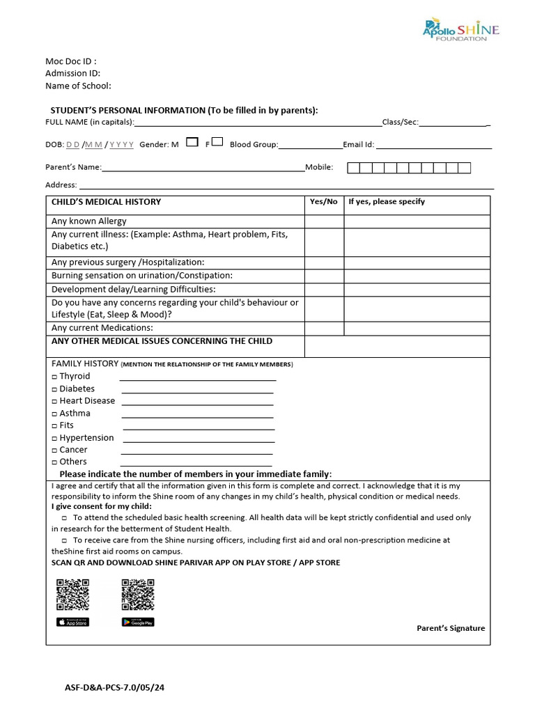 Paediatric History ver (7.0) (1) | PDF