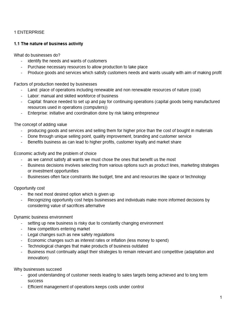 Business As Level Unit 1 | PDF | Franchising | Partnership