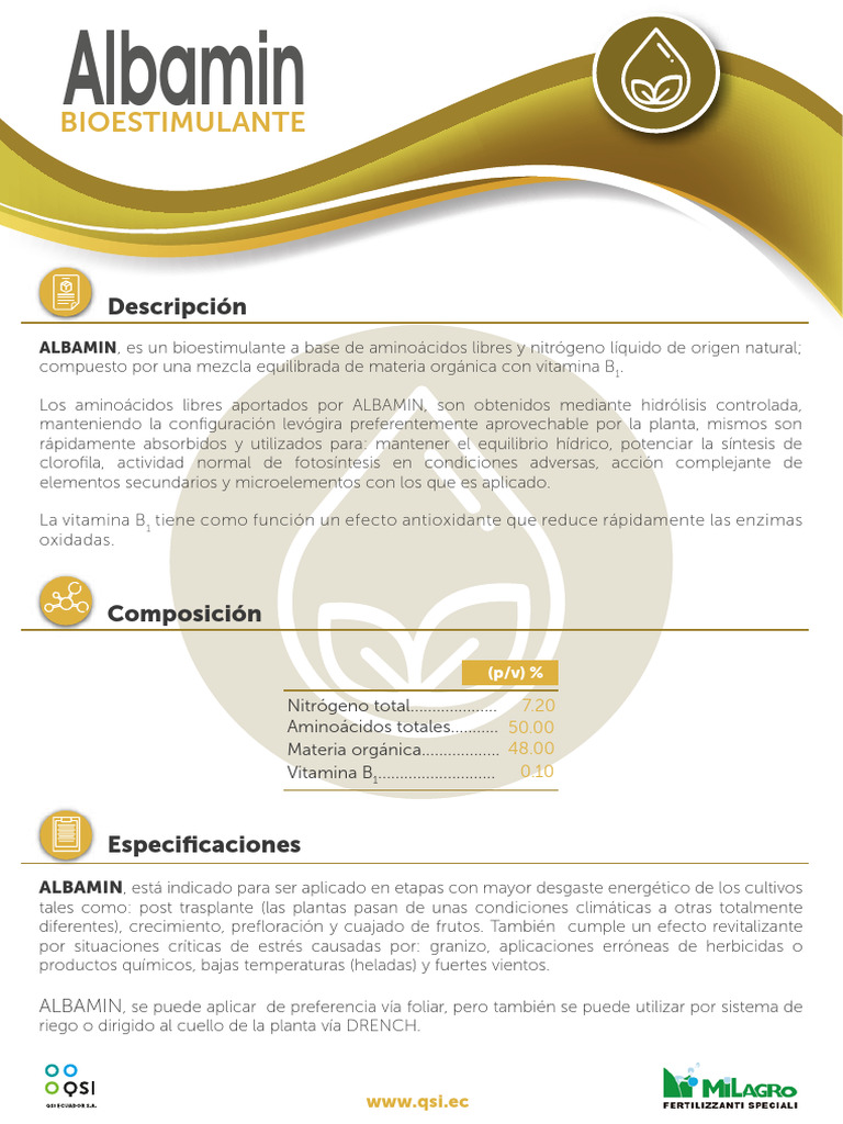 Albamin: Bioestimulante de Aminoácidos | PDF