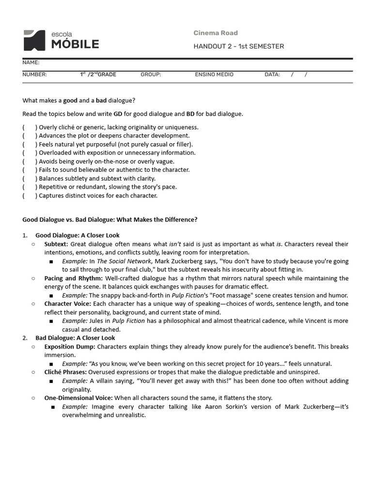 Handout 02 - Dialogue | PDF