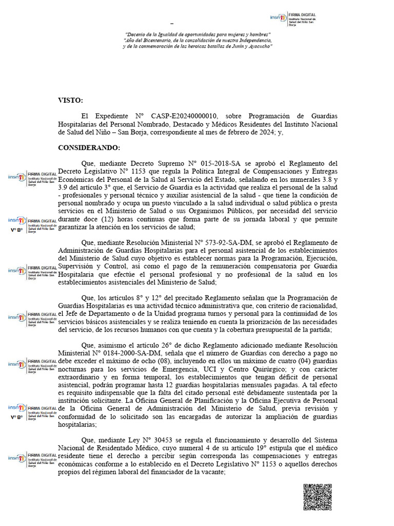Resolucion Directoral 000046 2024 Dg | PDF | Gobierno