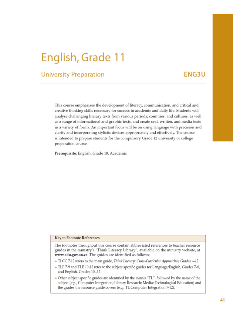 The Ontario Curriculum, Grades 11 and 12 - English, 2007 (Revised ...