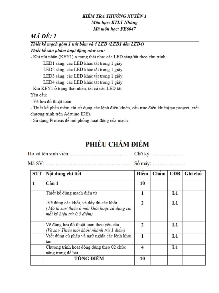 Dekiem Tra TX1 - LTN - Dung | PDF