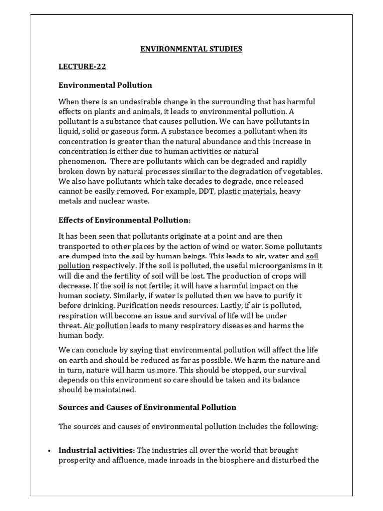 lecture-22 (1) | PDF | Pollution | Soil